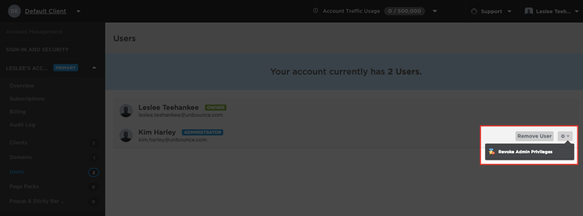 Working with Users – Documentation