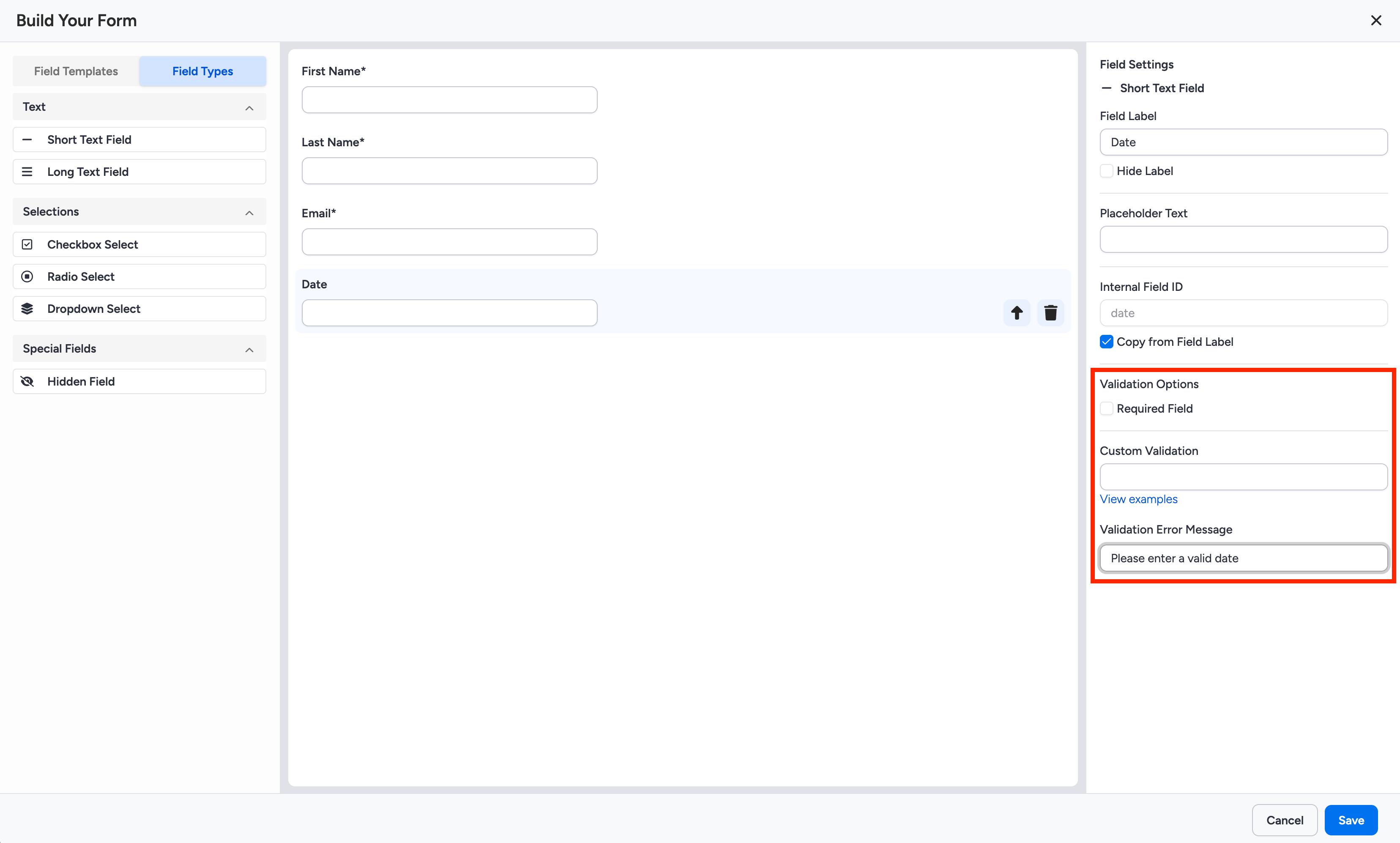Setting Up Form Field Validation with Regular Expressions – Documentation